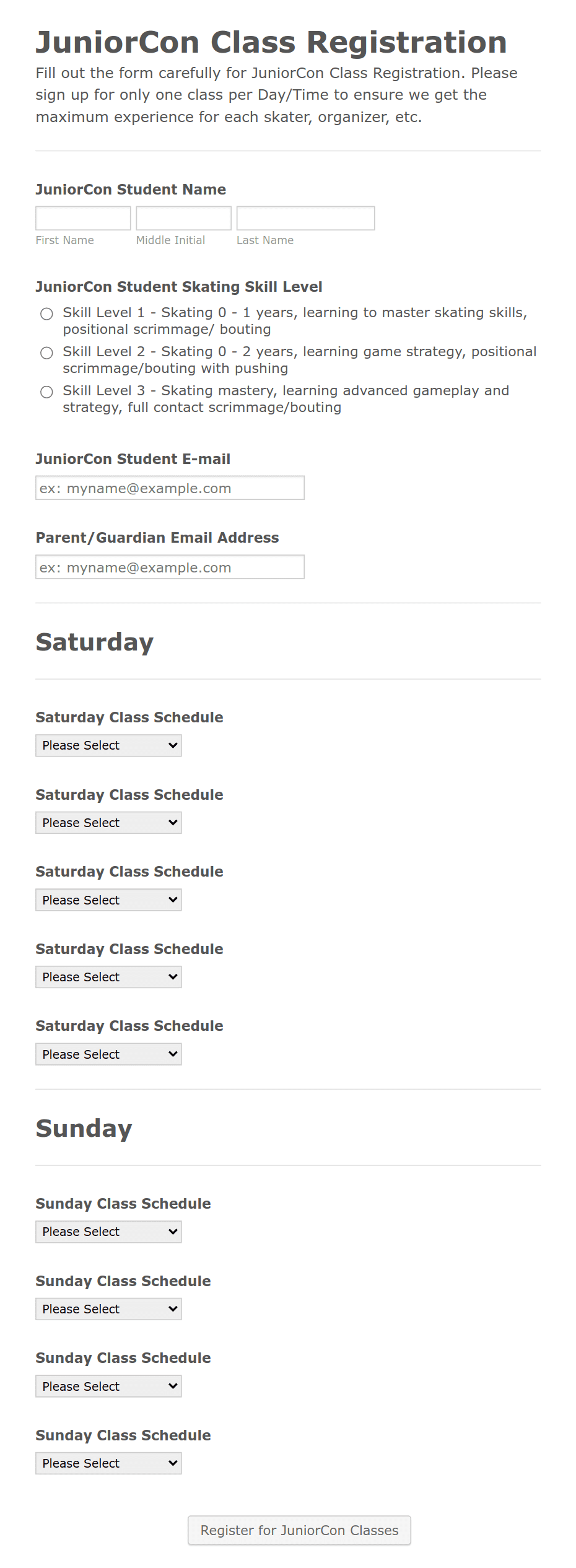 Class Registration Form Template | Jotform