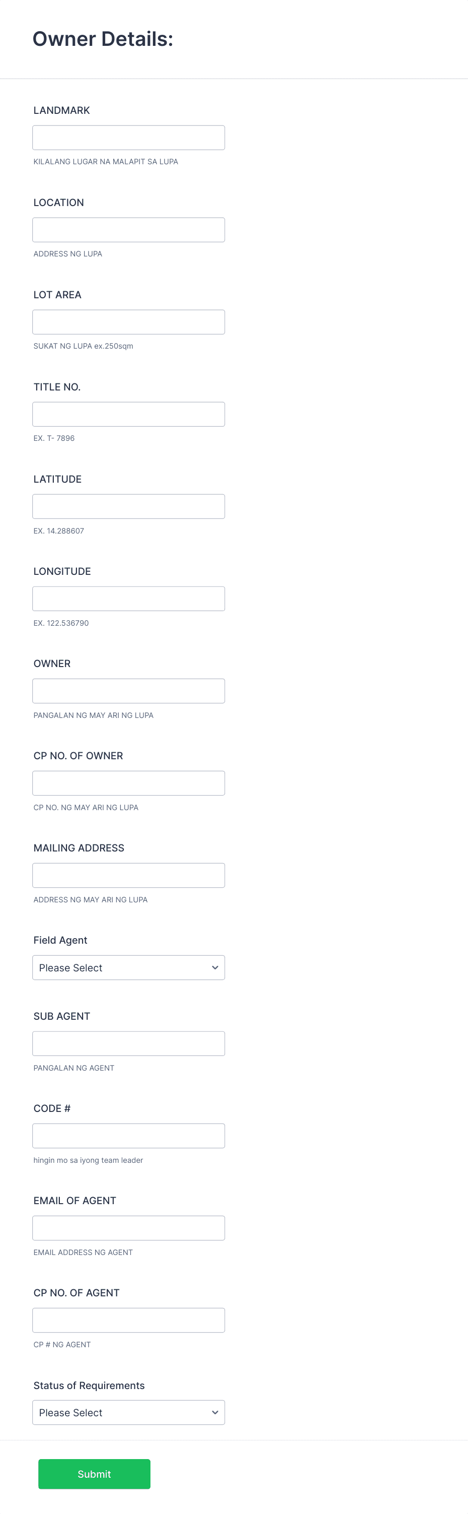 Land Form Template | Jotform