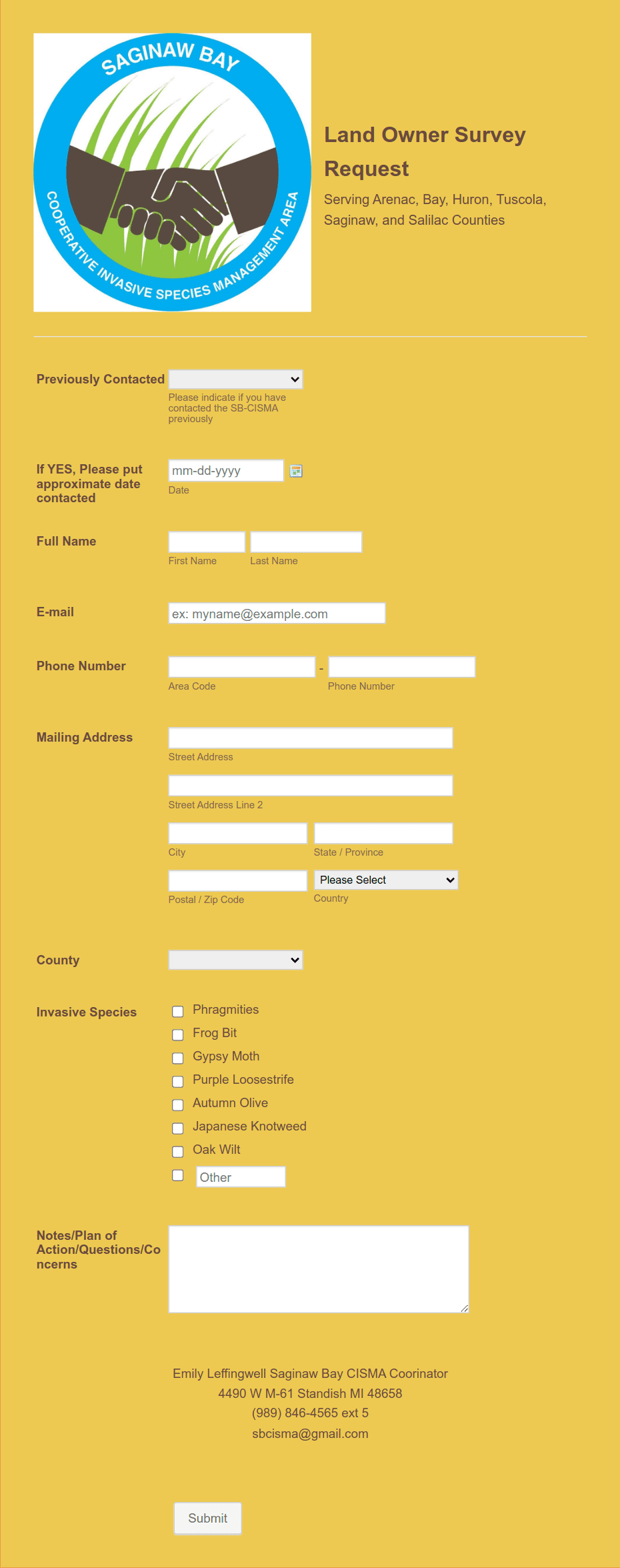 Land Owner Survey Request Form Template | Jotform