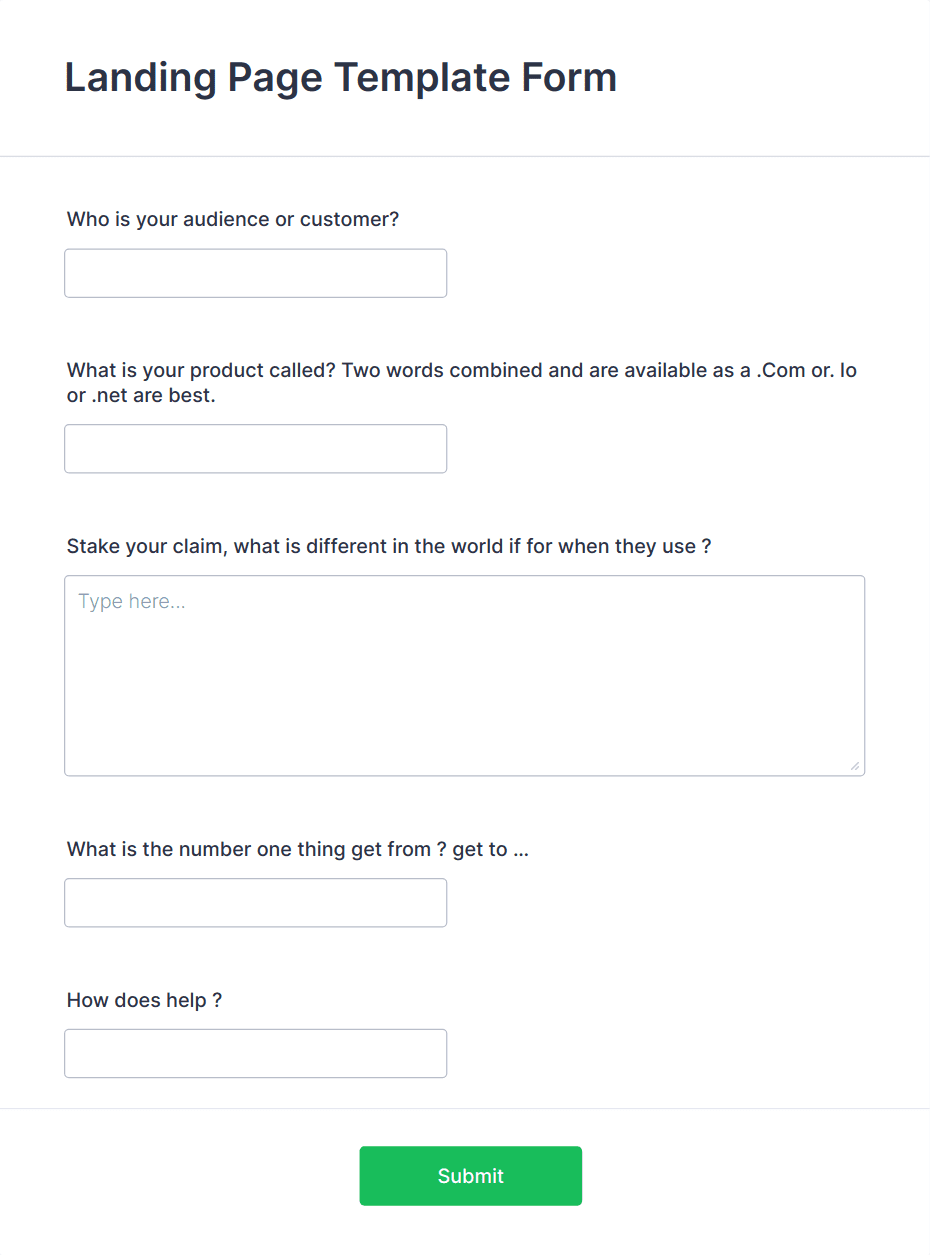 Landing Page Template Form Template | Jotform
