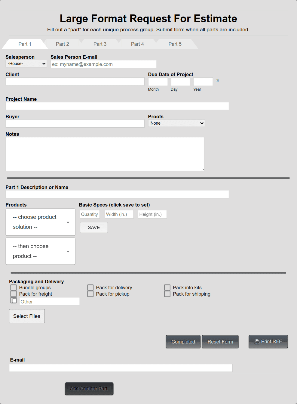 Large Format RFE - Solutions Form Template | Jotform