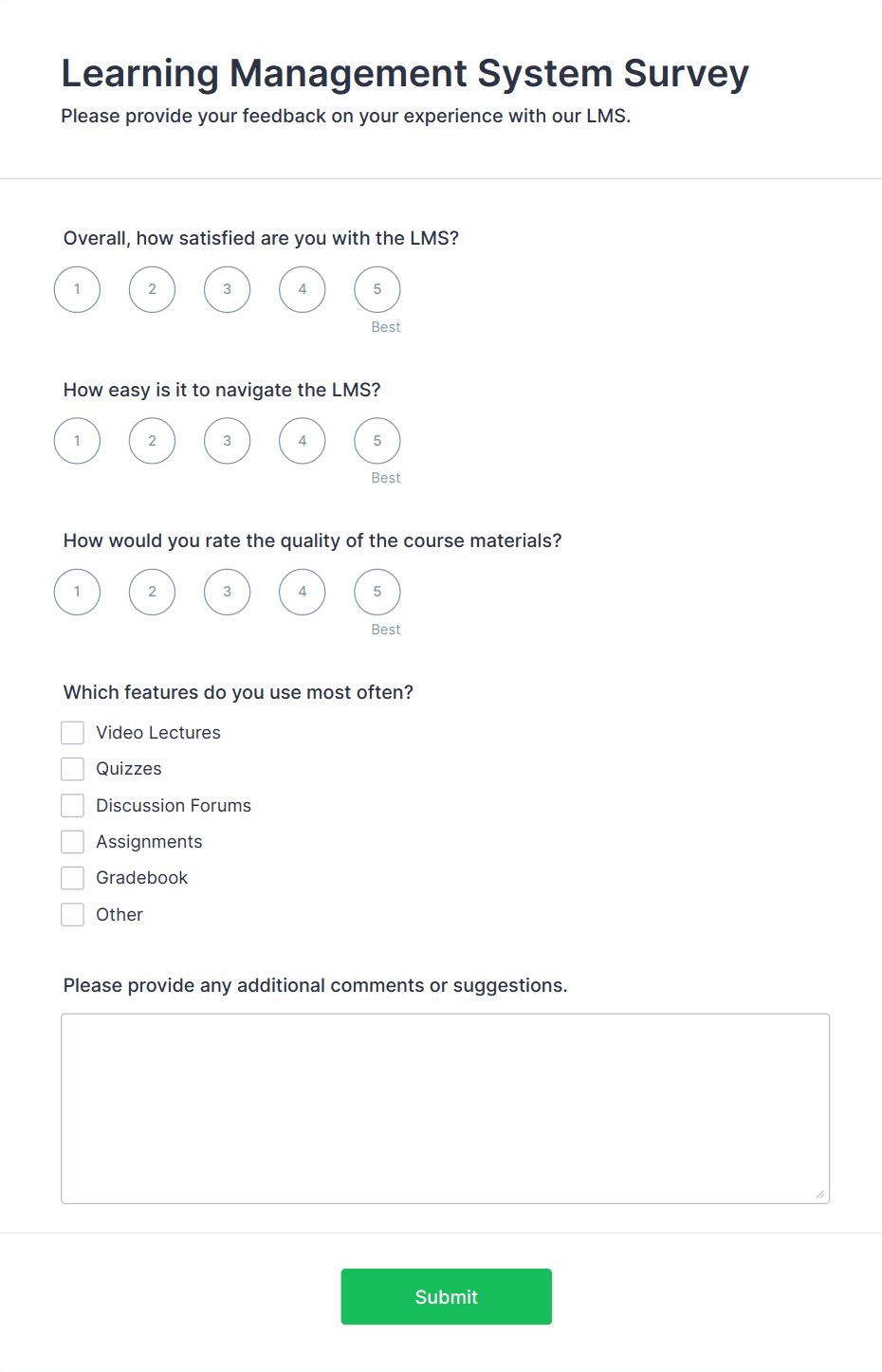 Learning Management System Survey Form Template | Jotform