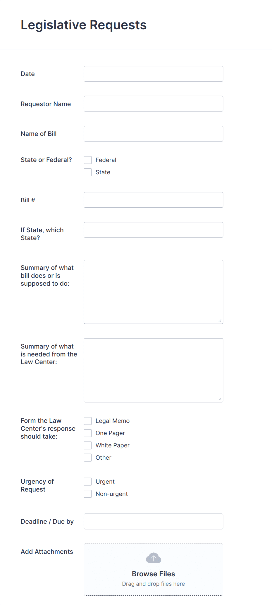 Legislative Requests Form Template | Jotform