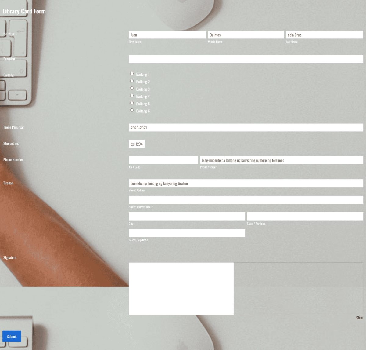 Library Card Form Template | Jotform