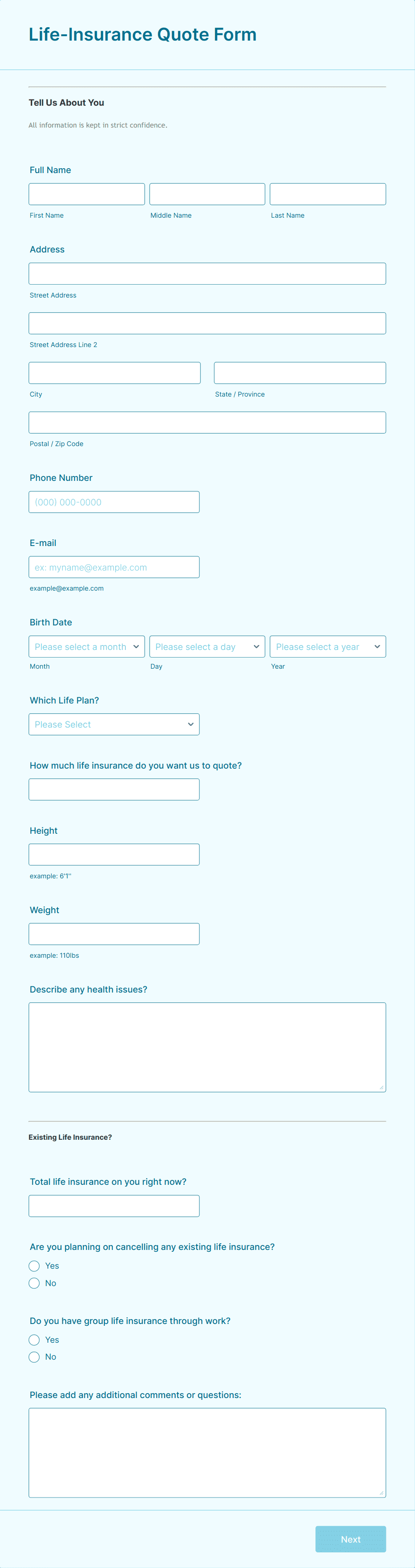 Life-Insurance Form Template | Jotform