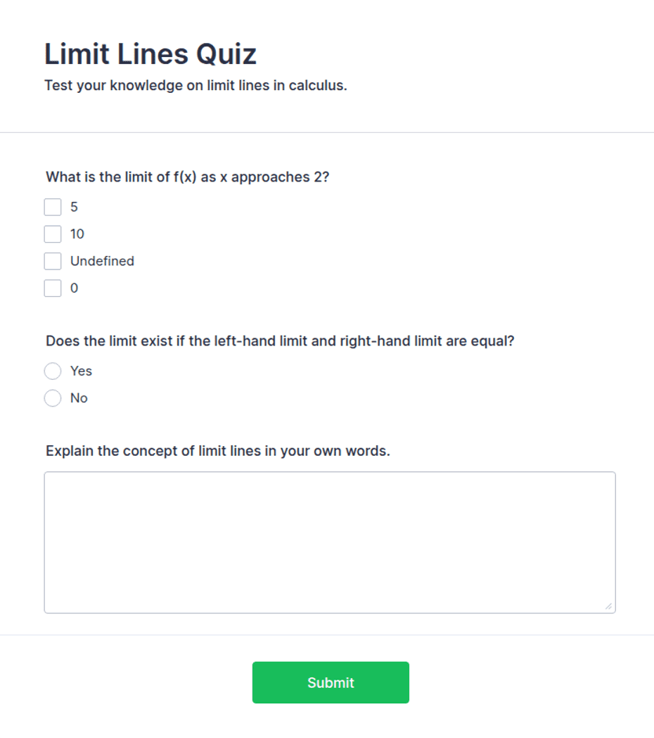Limit Lines Quiz Form Template | Jotform