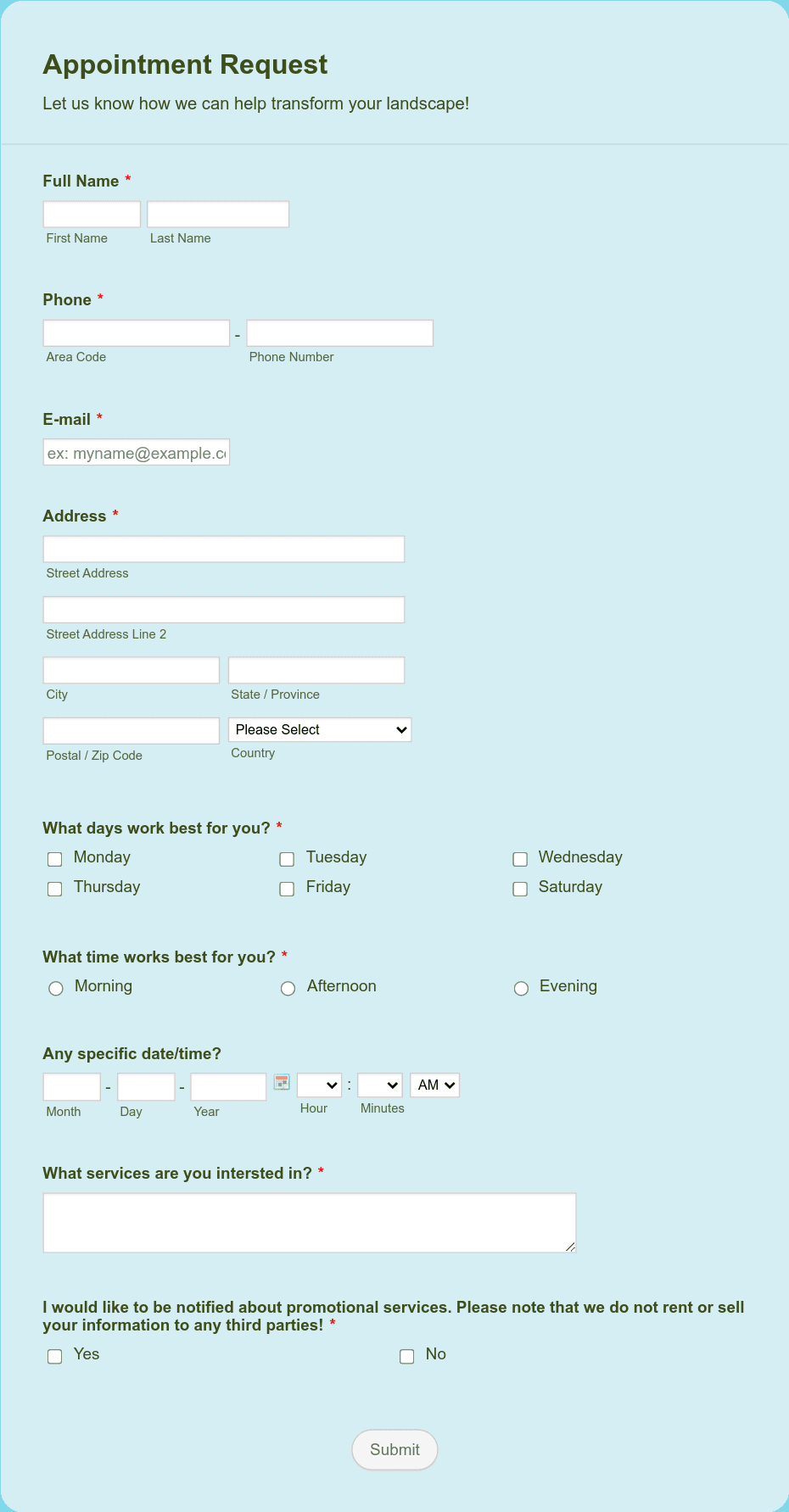 Loan Signing Appointment Request Form Template | Jotform