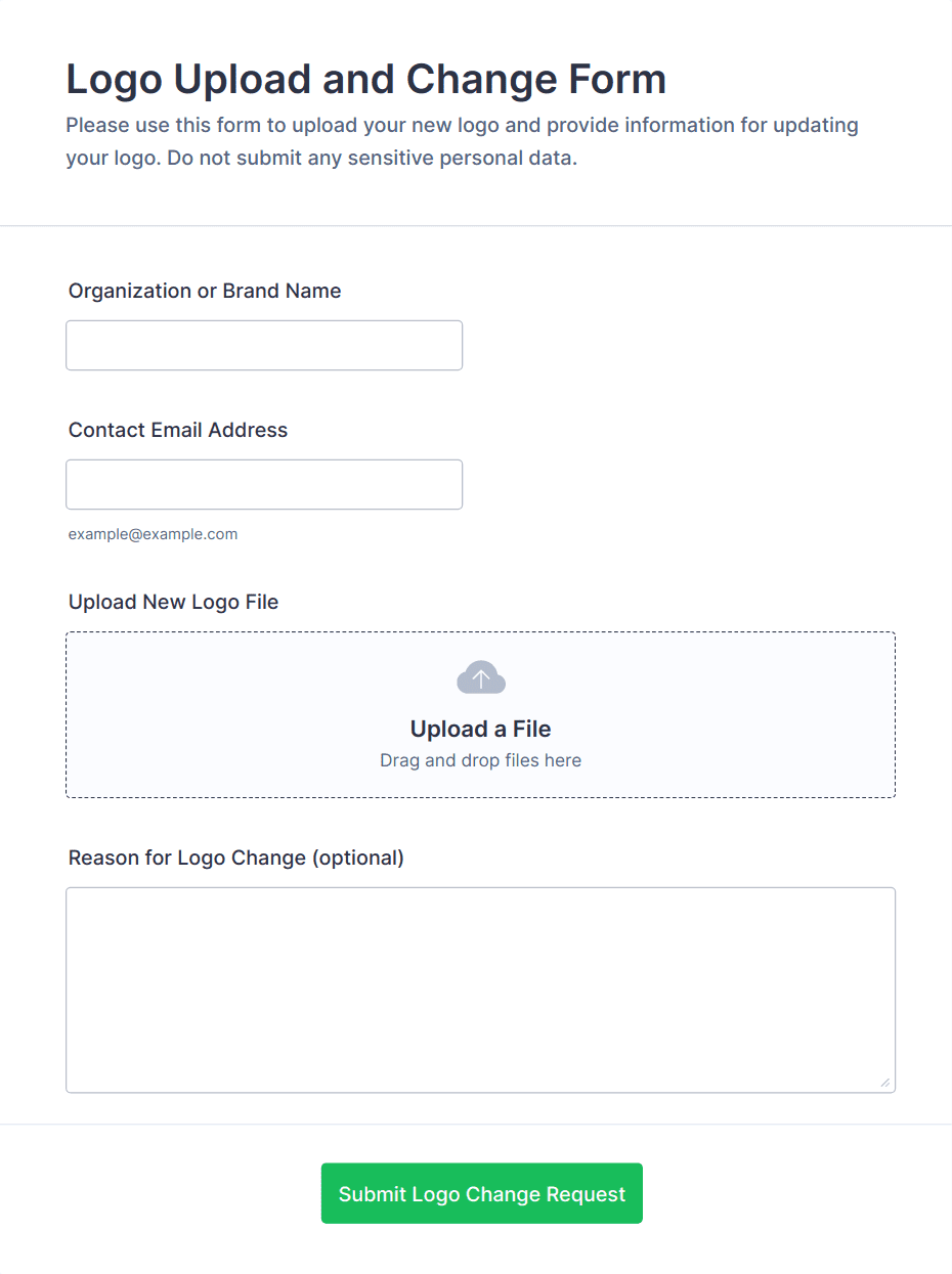 Logo Upload and Change Form Template | Jotform