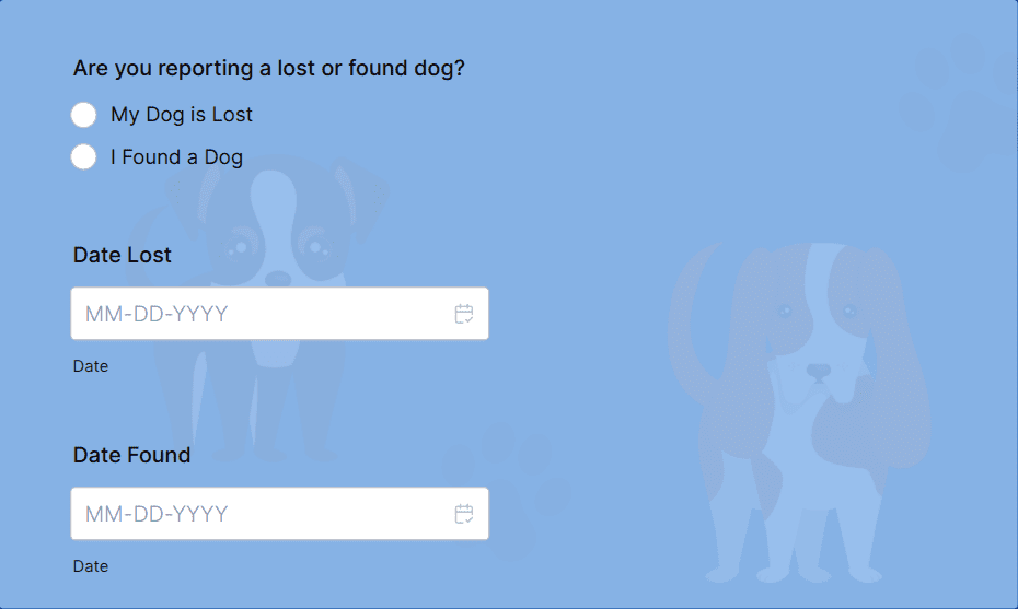 Lost & Found Dog Intake Form Template | Jotform