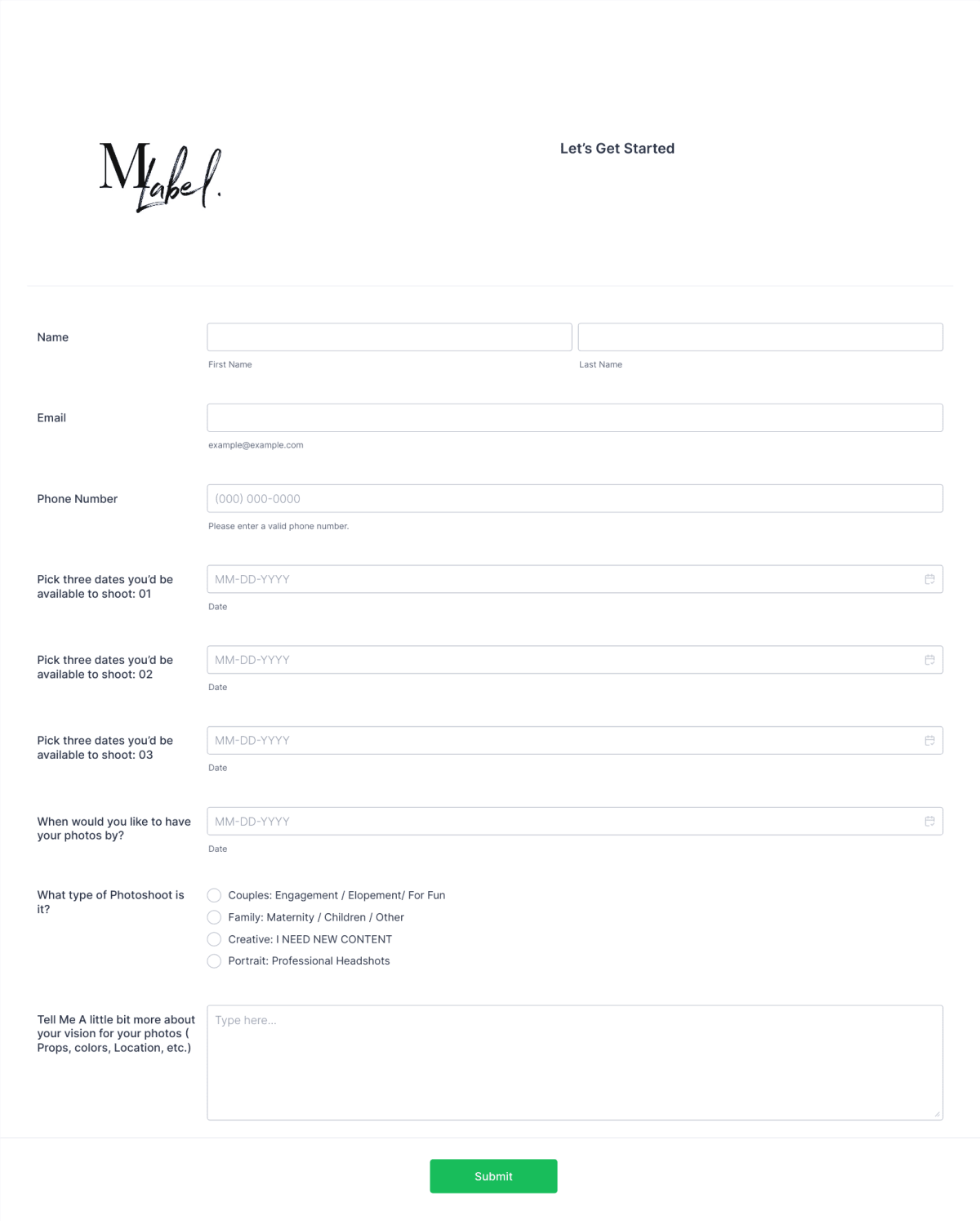 M Label Form Template | Jotform