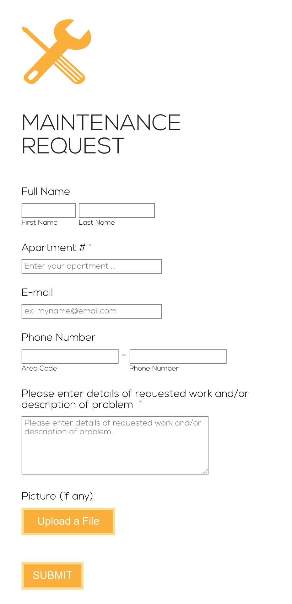 Responsive Maintenance Request Form Template | Jotform