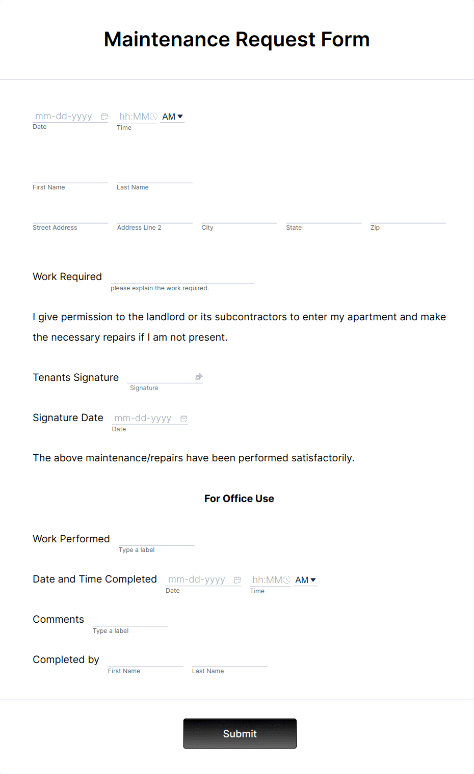 Maintenance Request Form Template | Jotform