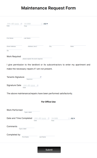 Hotel Maintenance Request Form Template | Jotform Hotel Maintenance Request Form Template | Jotform