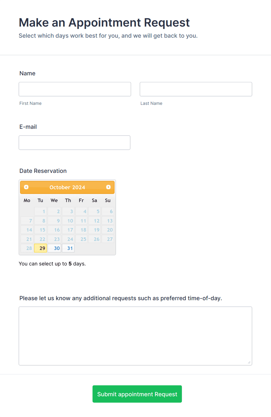Make an Appointment Request Form Template | Jotform