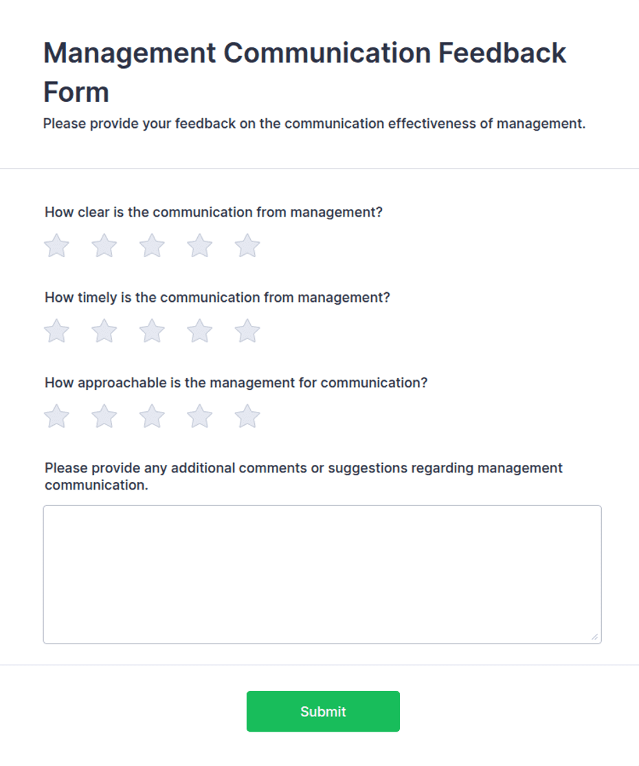 Management Communication Feedback Form Template | Jotform