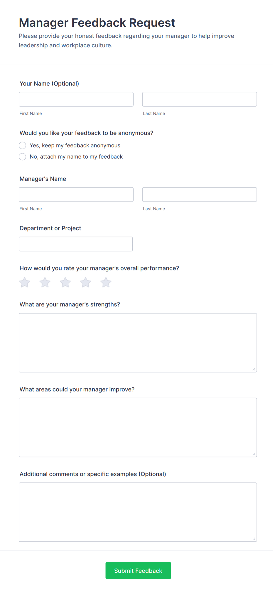 Manager Feedback Request Form Template | Jotform