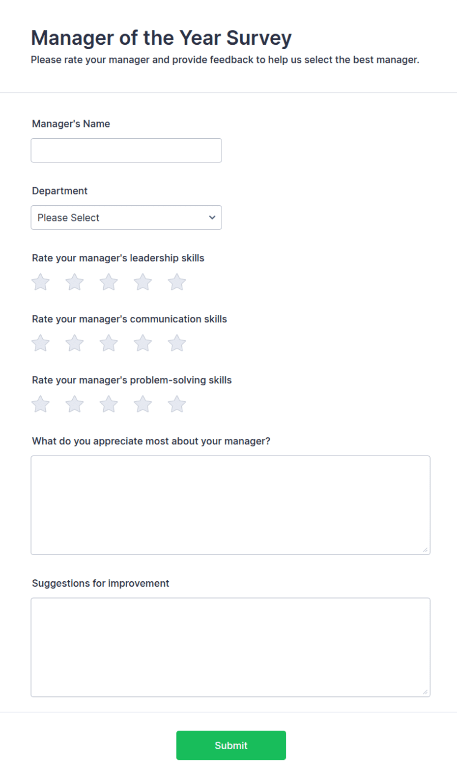 Manager of the Year Survey Form Template | Jotform