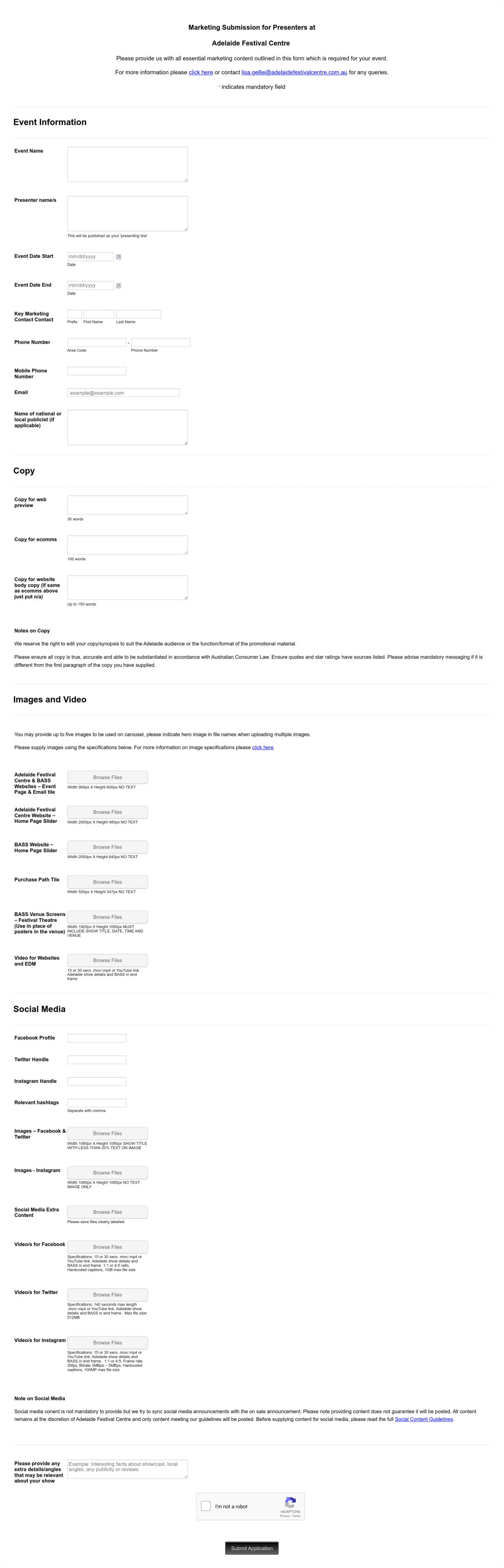 Marketing Submission for Presenters Form Template | Jotform