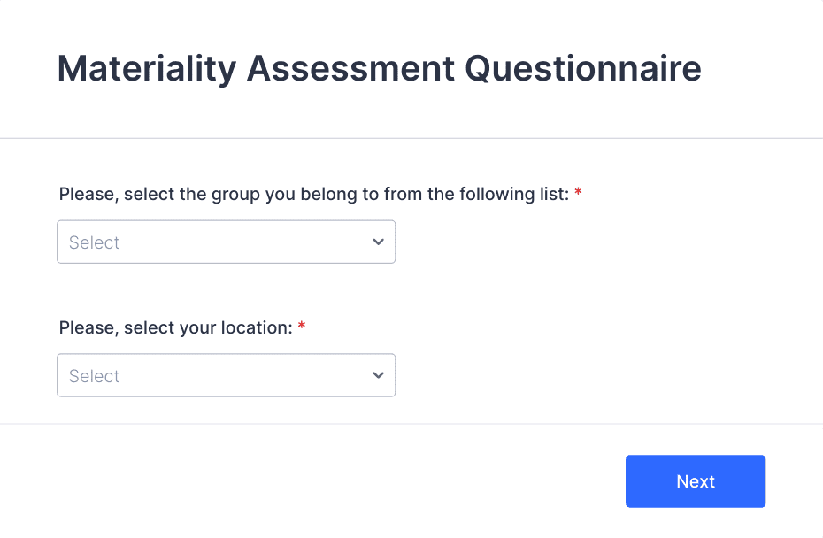 Materiality Assessment Questionnaire Form Template | Jotform