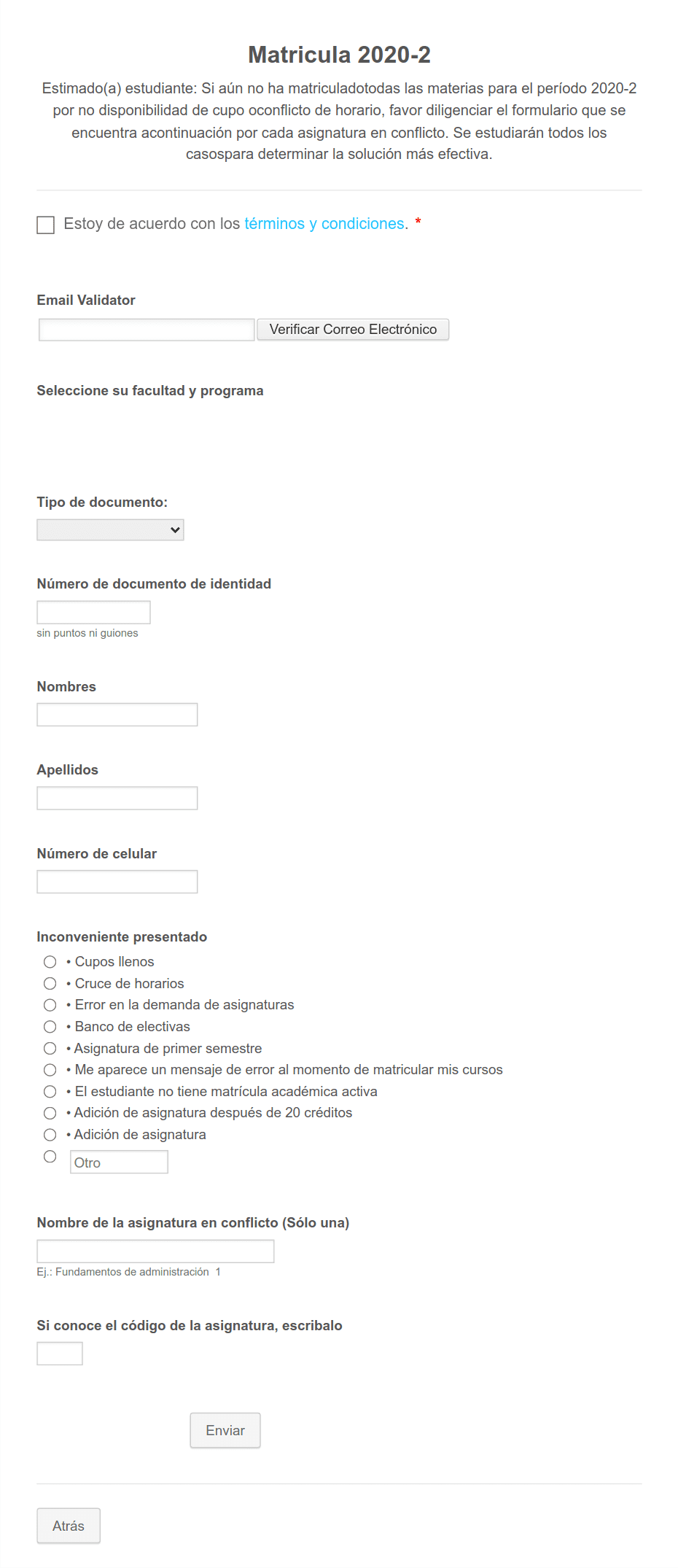 Matricula UPC Plantilla de formulario | Jotform