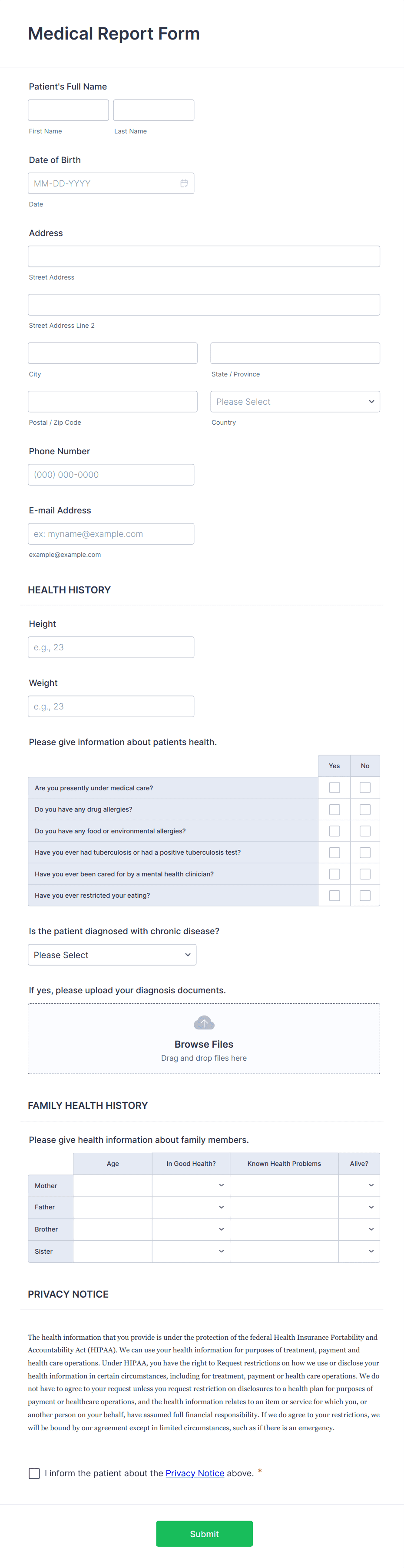 Medical Report Form Template | Jotform