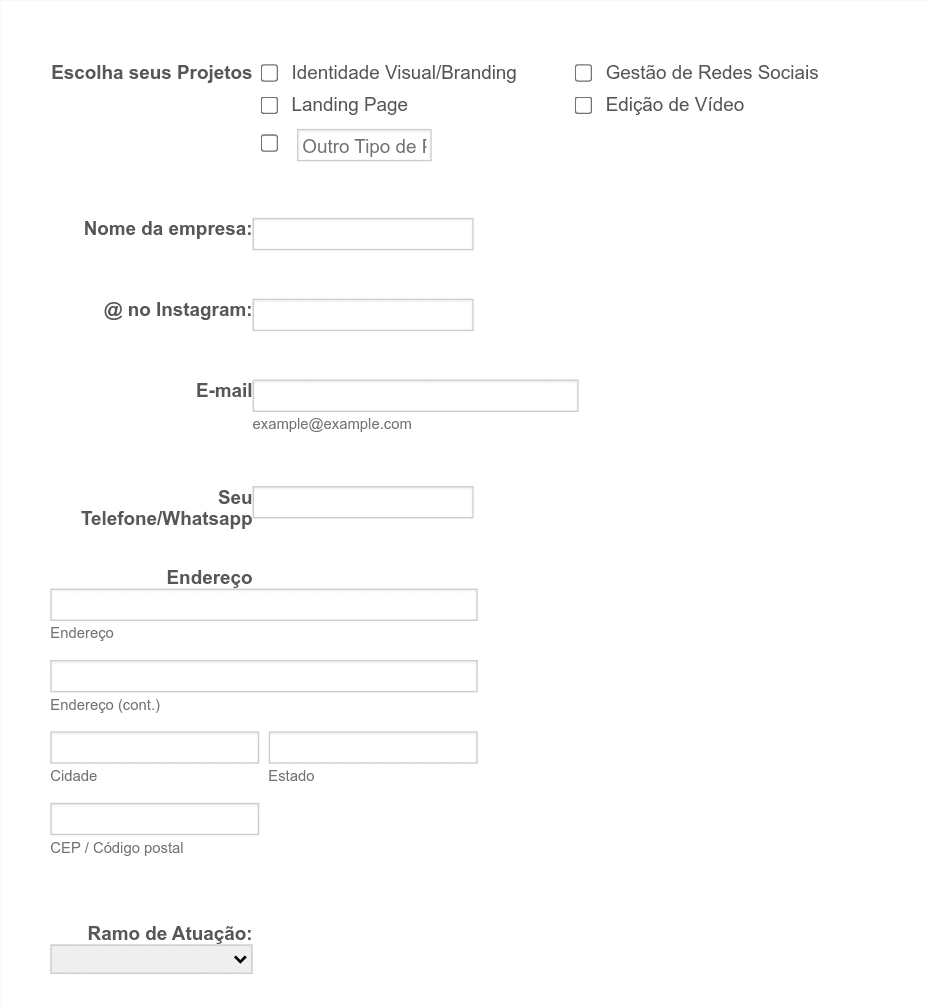 Melhor formulário de Briefing Modelo de Formulário | Jotform