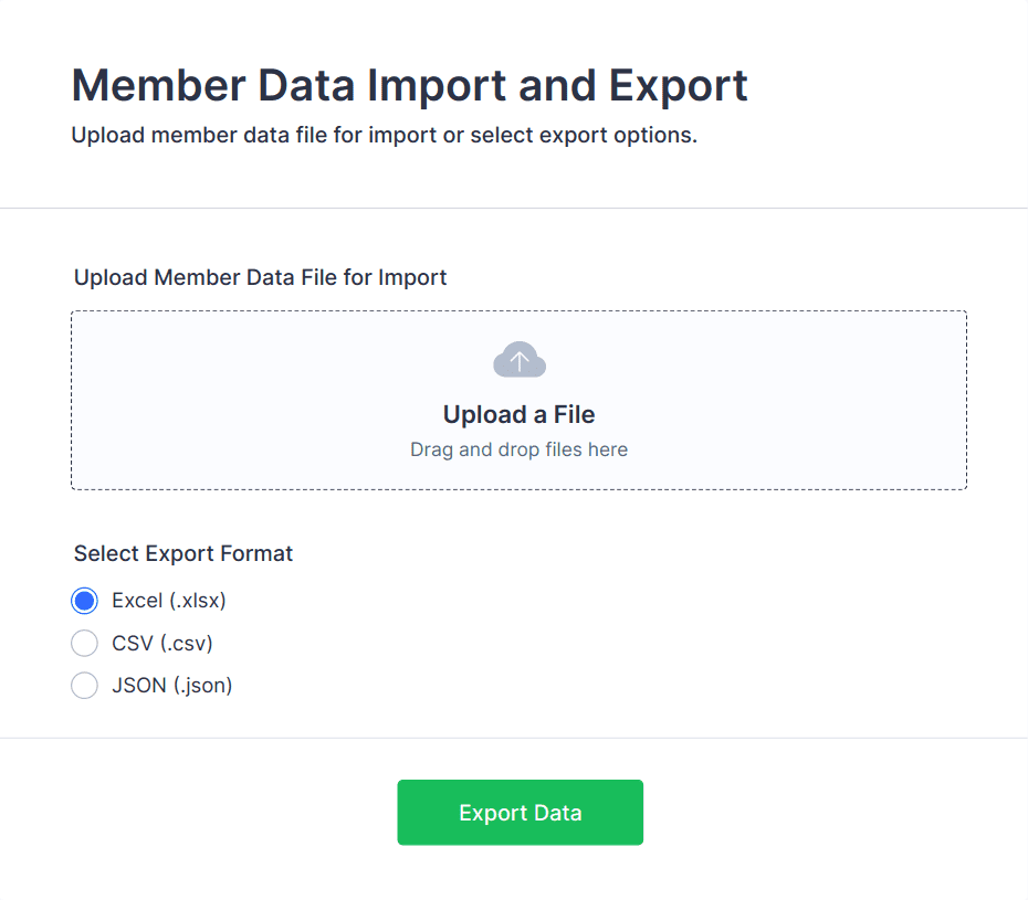 Member Data Import and Export Form Template | Jotform