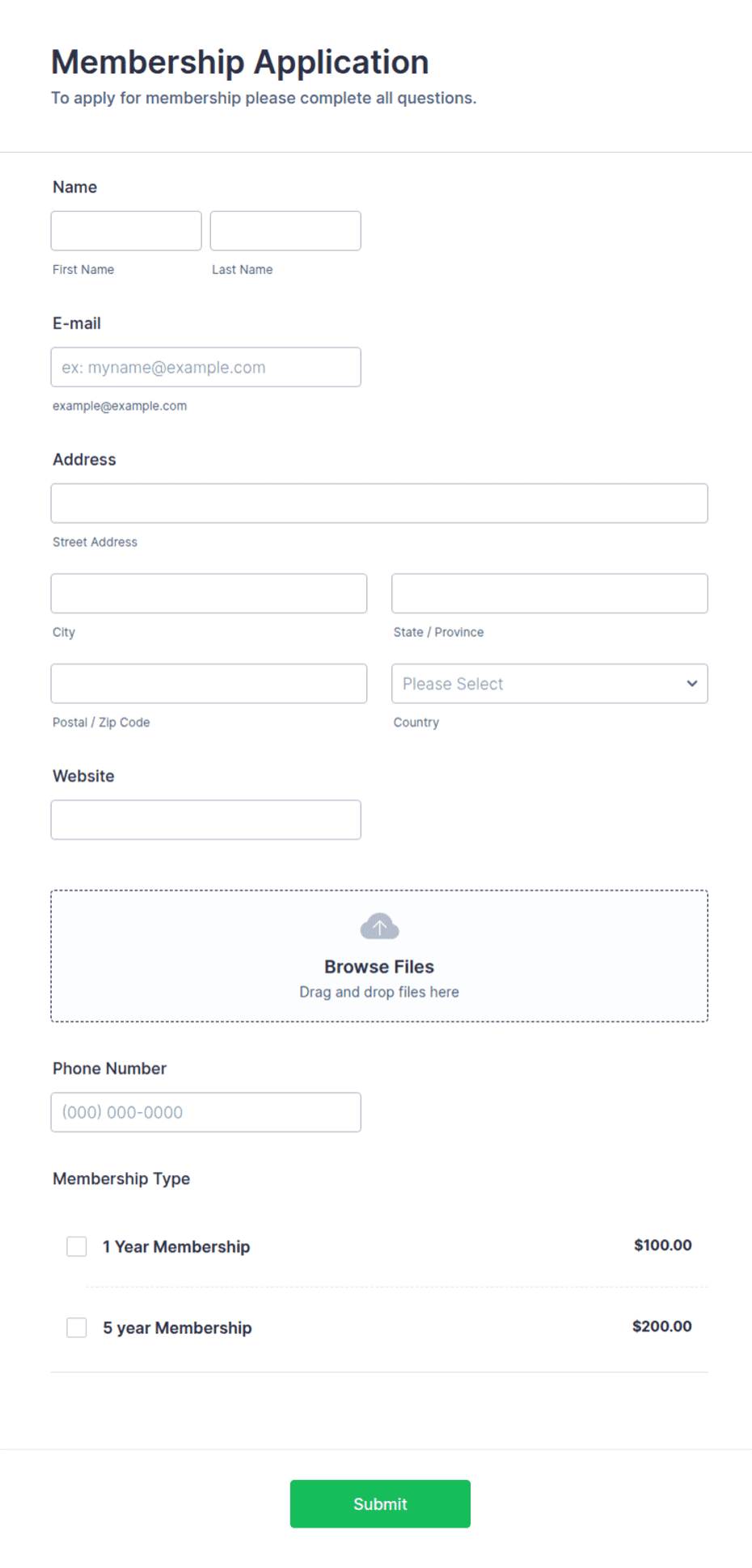 Membership Application Form for Association Form Template | Jotform