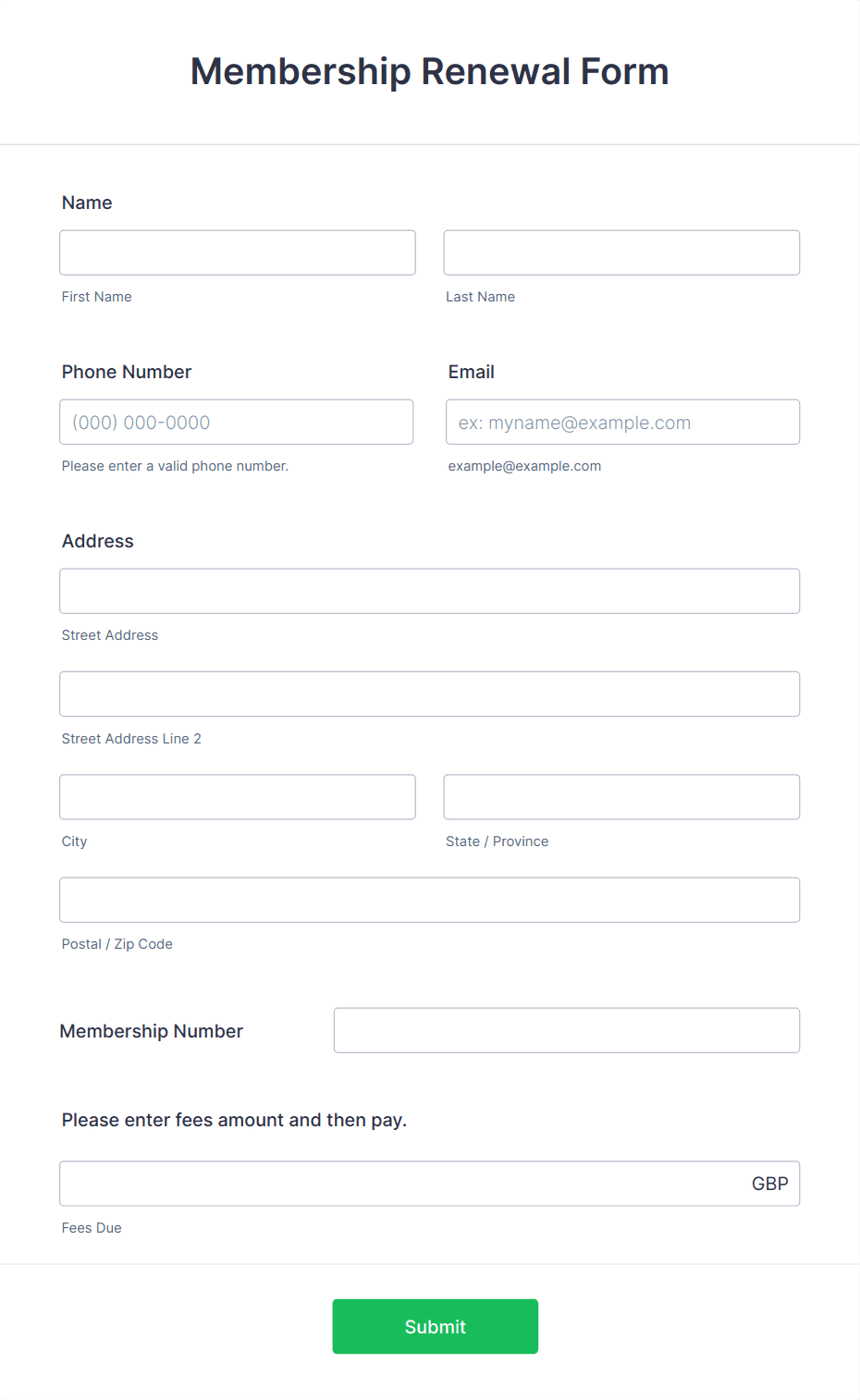 Membership Renewal Form Template | Jotform
