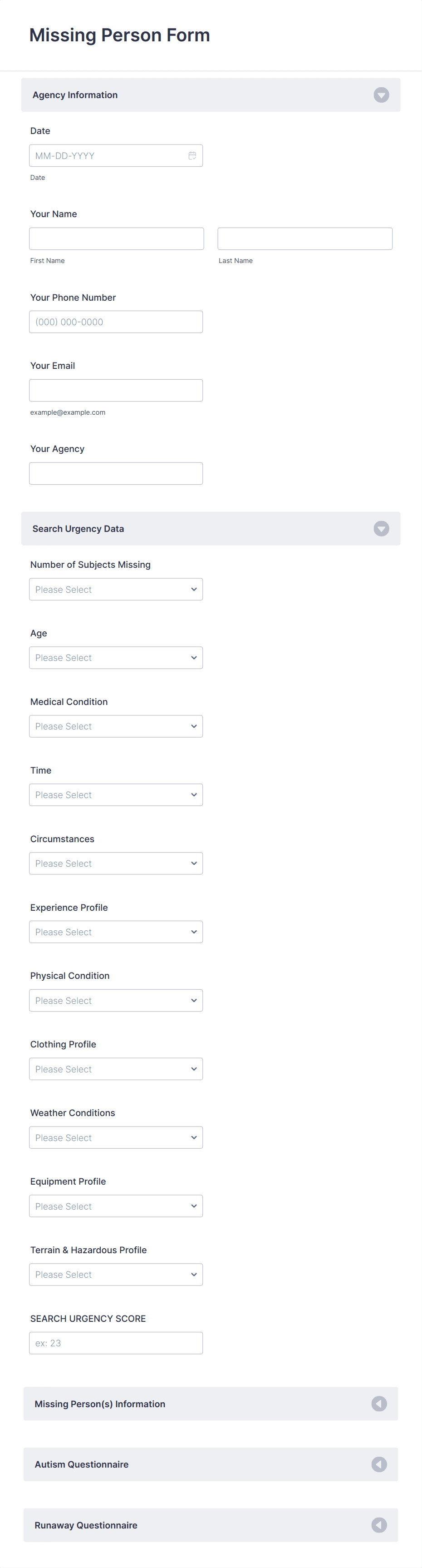 Missing Person Form Template | Jotform