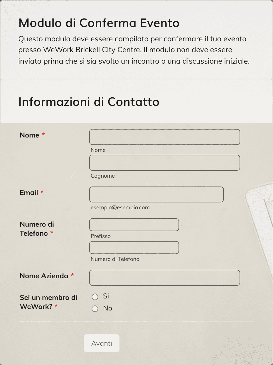 Modulo di Conferma Evento Template Modulo | Jotform