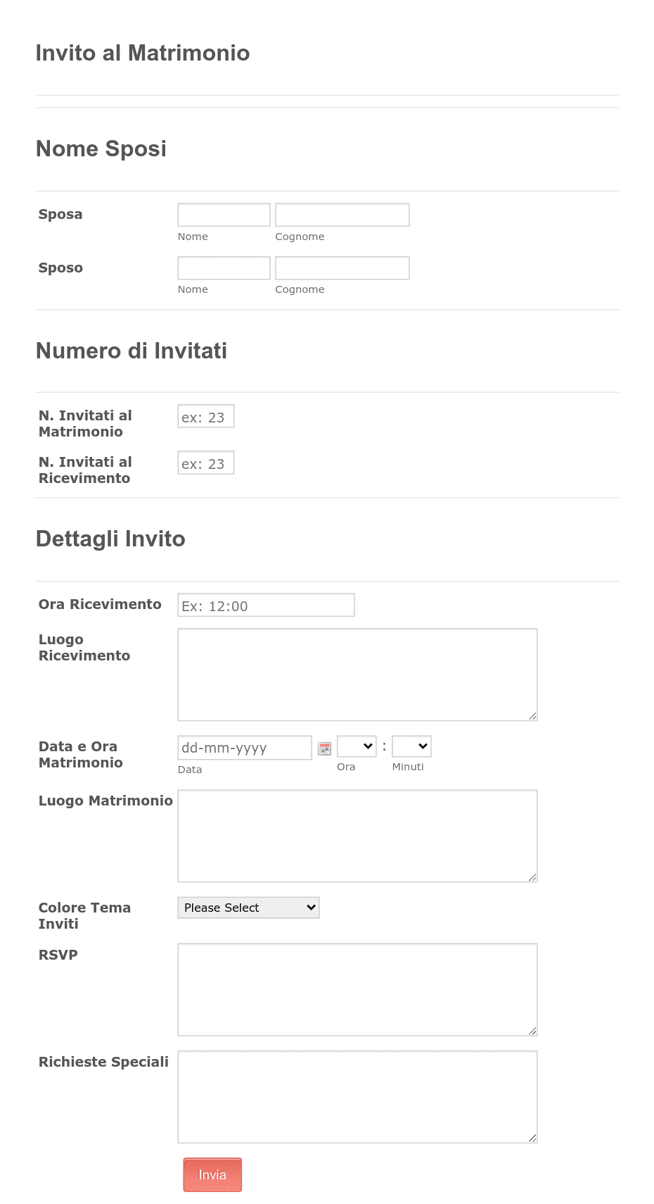 Modulo di Invito al Matrimonio Template Modulo | Jotform