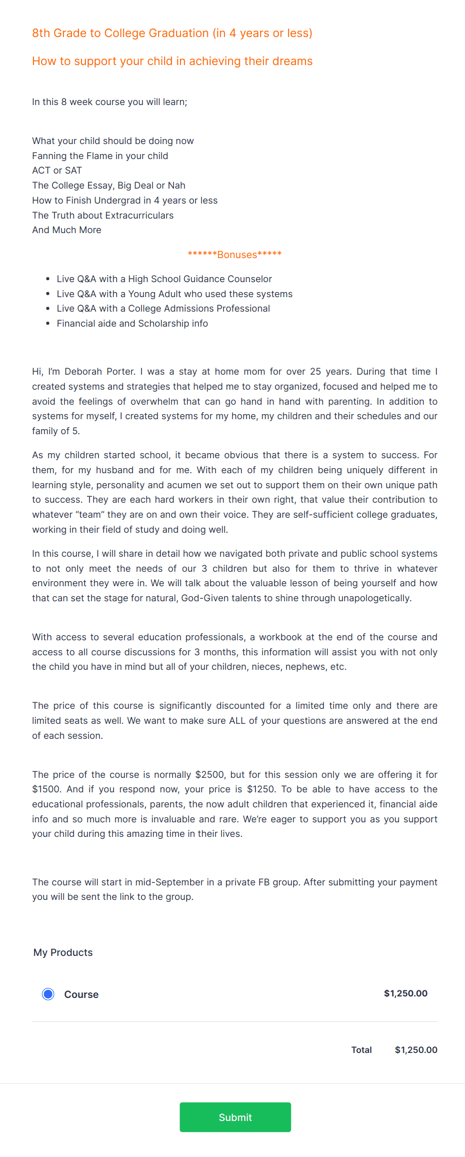 Moms Mentoring Course Application Form Template | Jotform