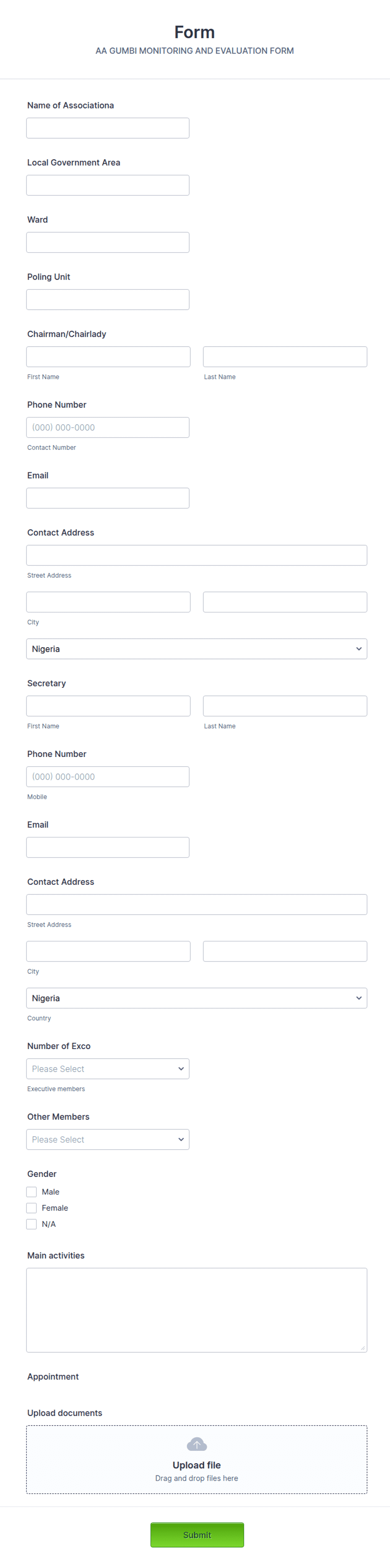 Monitoring and Evaluation Data Form Template | Jotform
