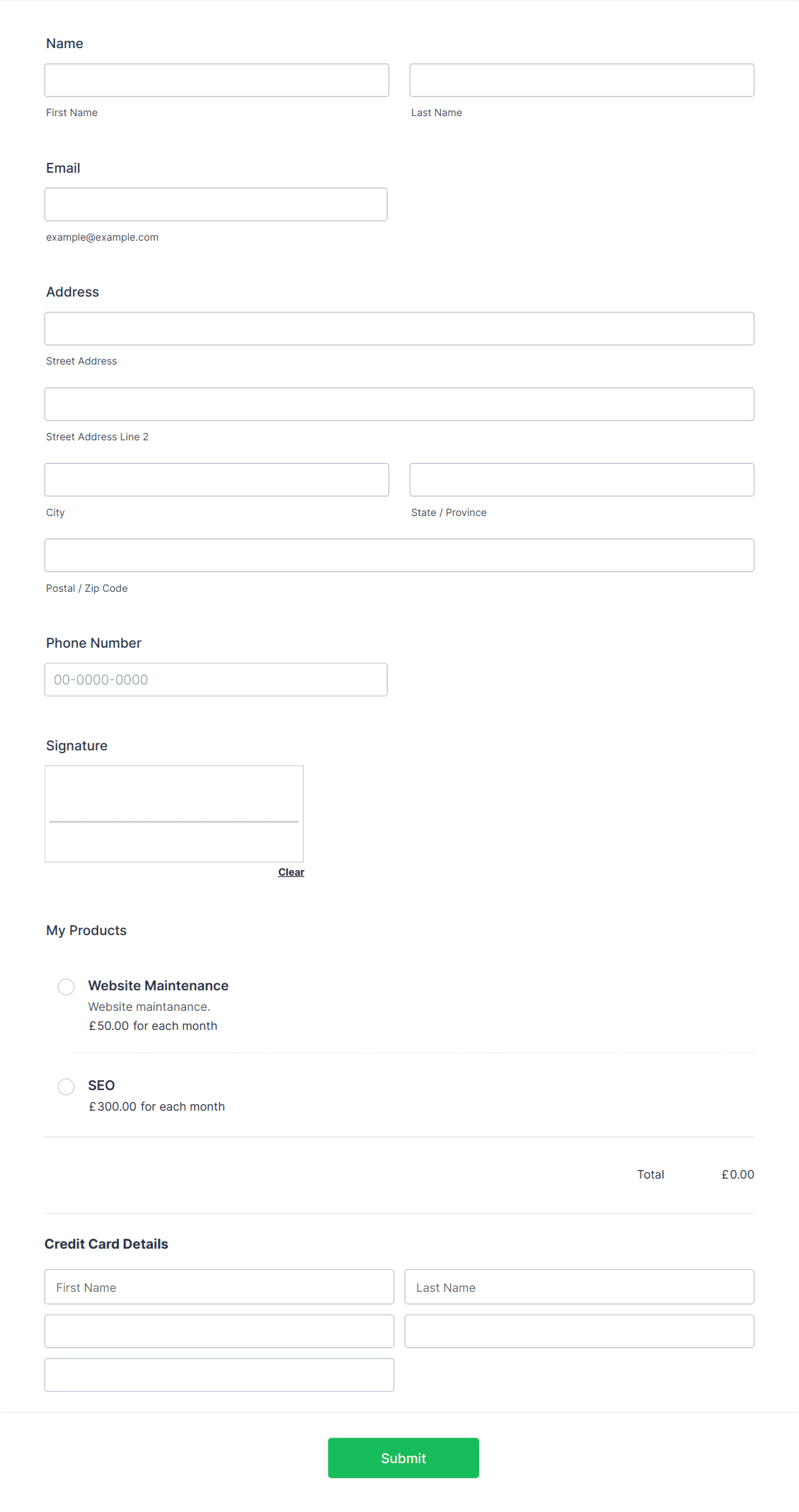 Monthly payment submission Form Template | Jotform