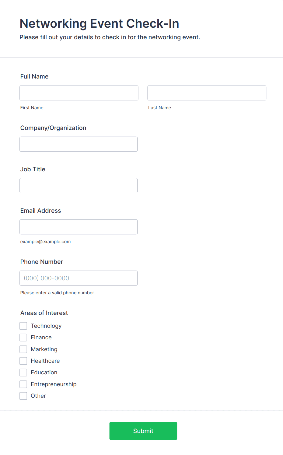 Networking Event Check-In Form Template | Jotform