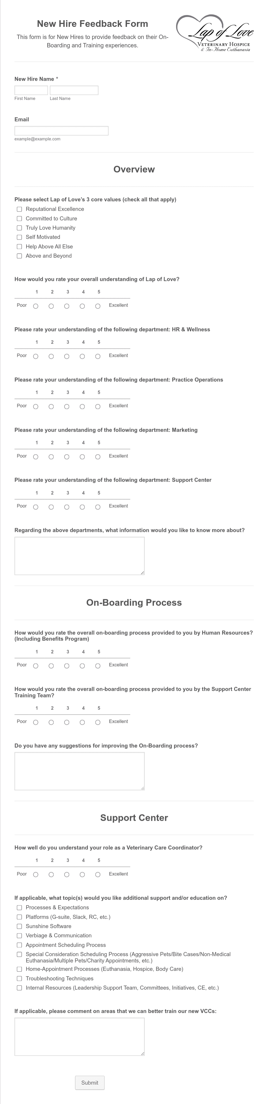New Hire Feedback Form Template | Jotform
