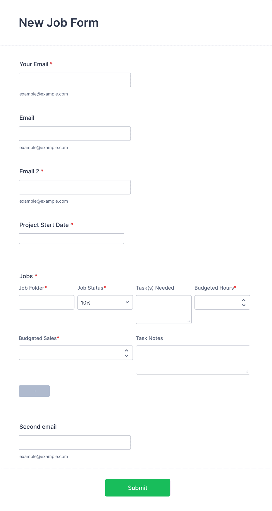 New Job Plantilla de formulario | Jotform