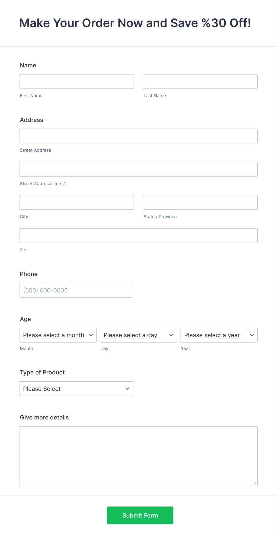 New Product Order Form Template | Jotform