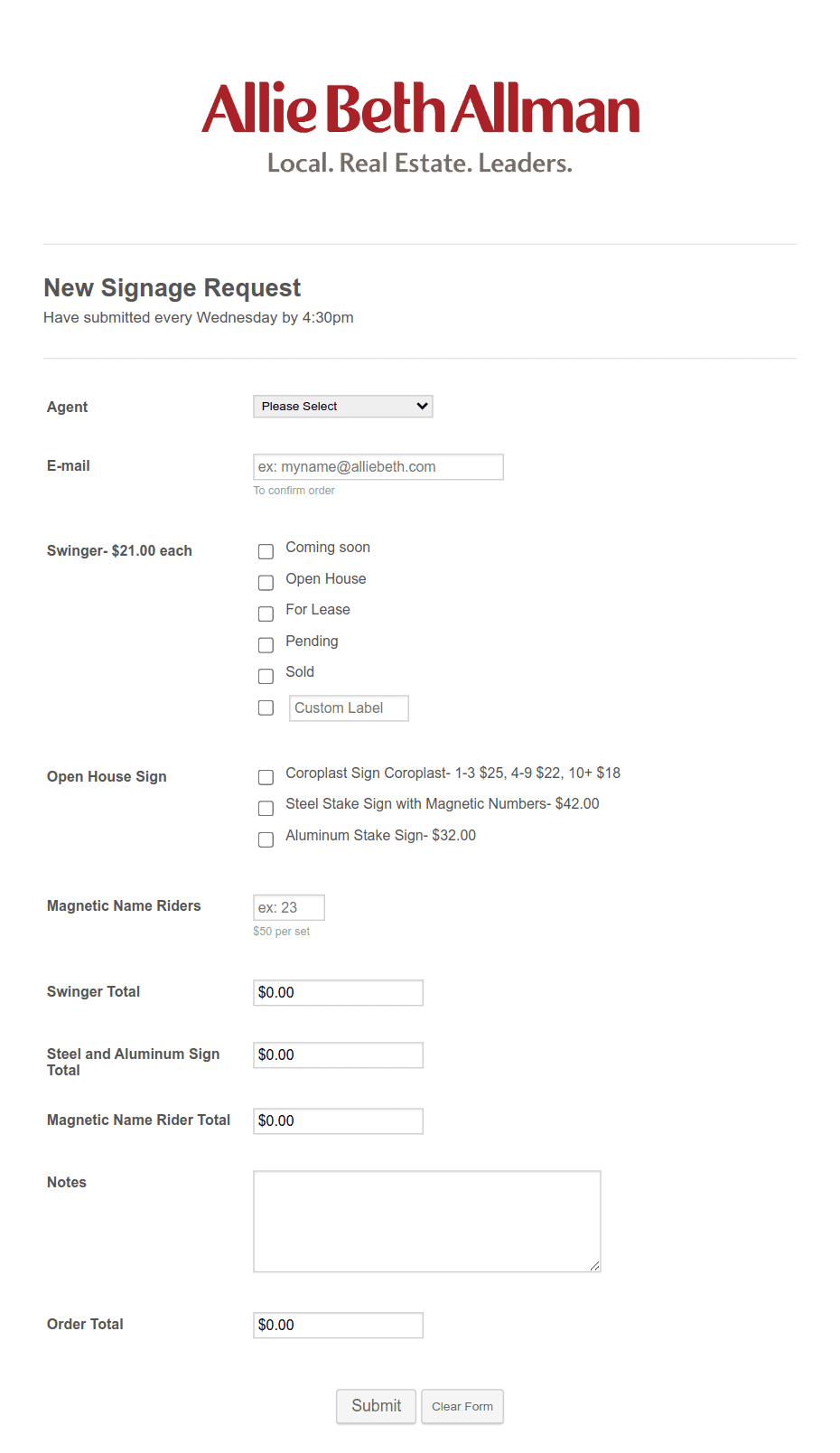 New Signage Request Form Template | Jotform