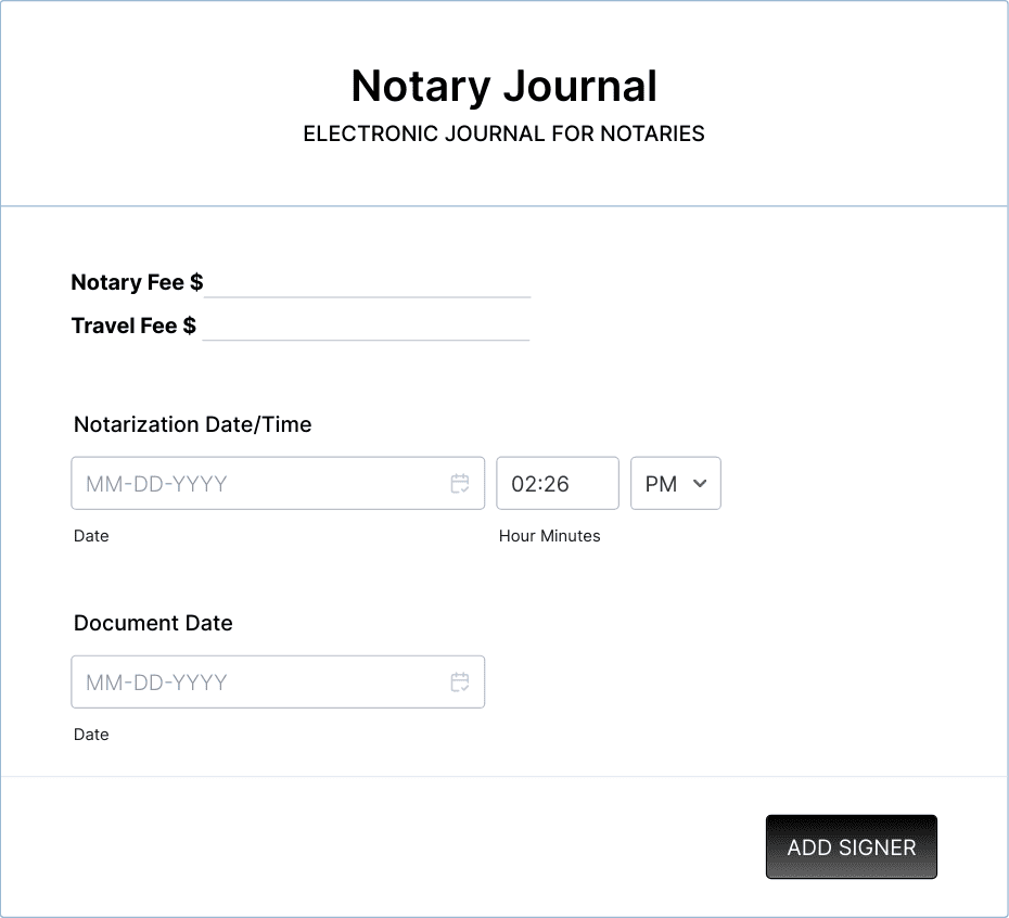 Notary Journal Form Template | Jotform