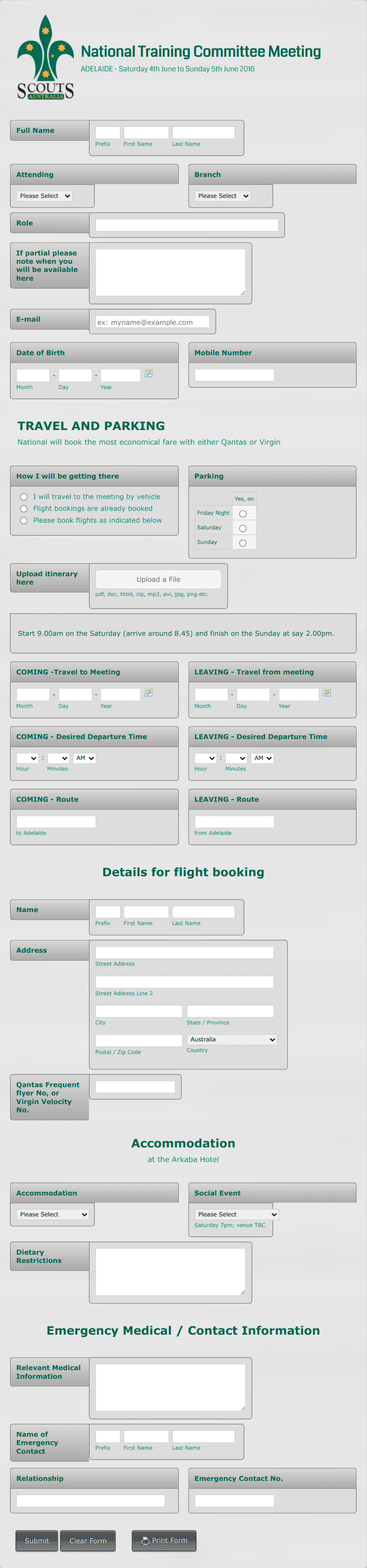Flight and Hotel Accommodation Booking Form Template | Jotform