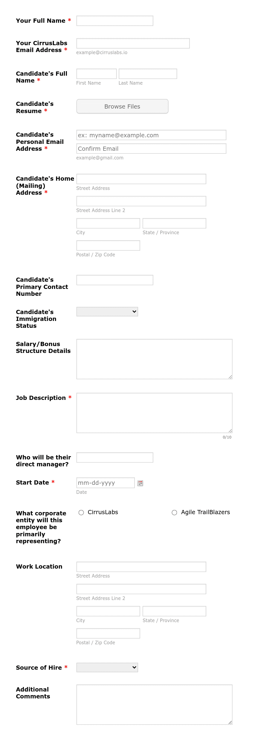 Offer Letter Submission Form Template | Jotform