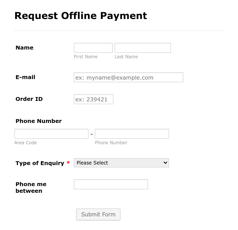 Offline Payment Request Form Template | Jotform