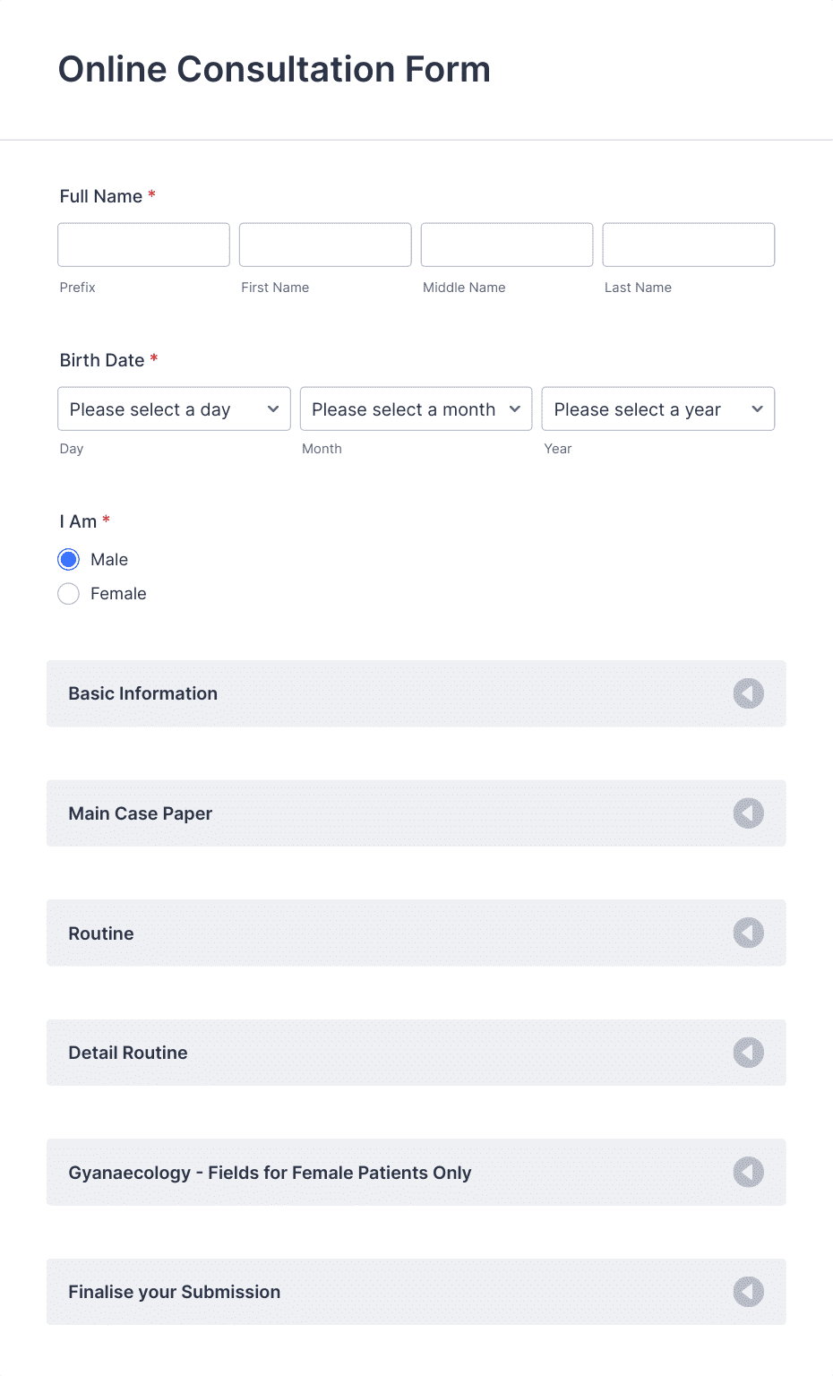 Online Consultation Form Template | Jotform