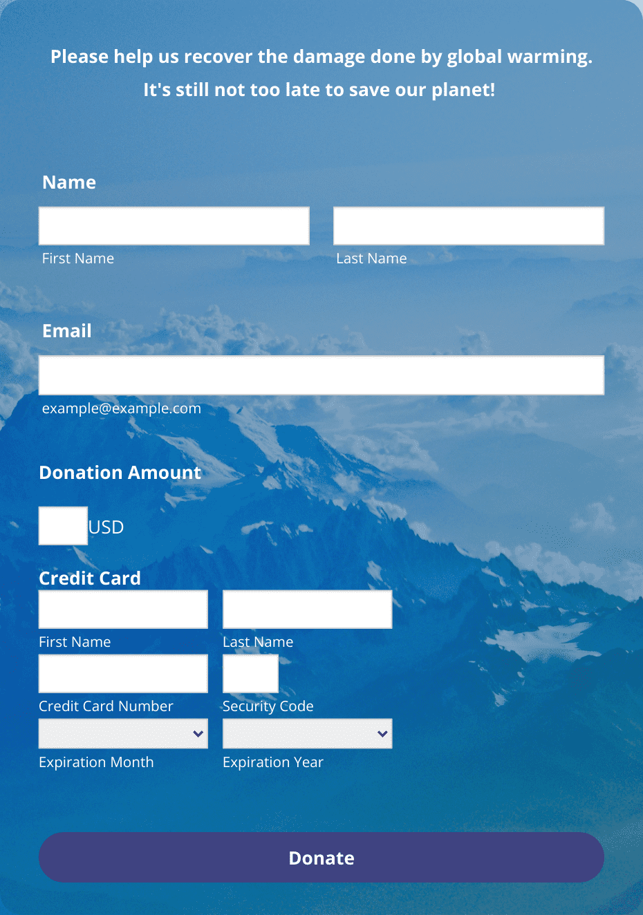 Online Donation Form - Braintree Form Template | Jotform