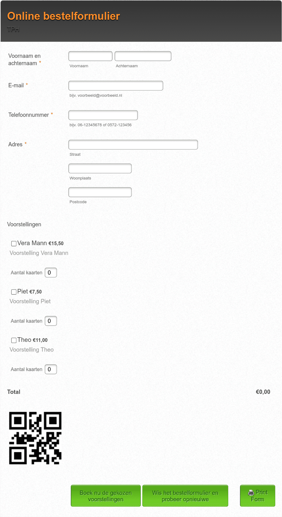 Online Bestelformulier Formulier Sjabloon | Jotform