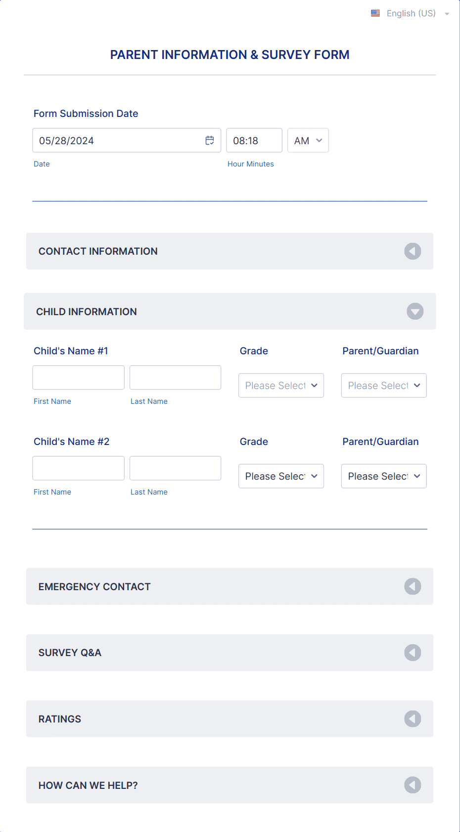 Online Parent Information Form Template | Jotform