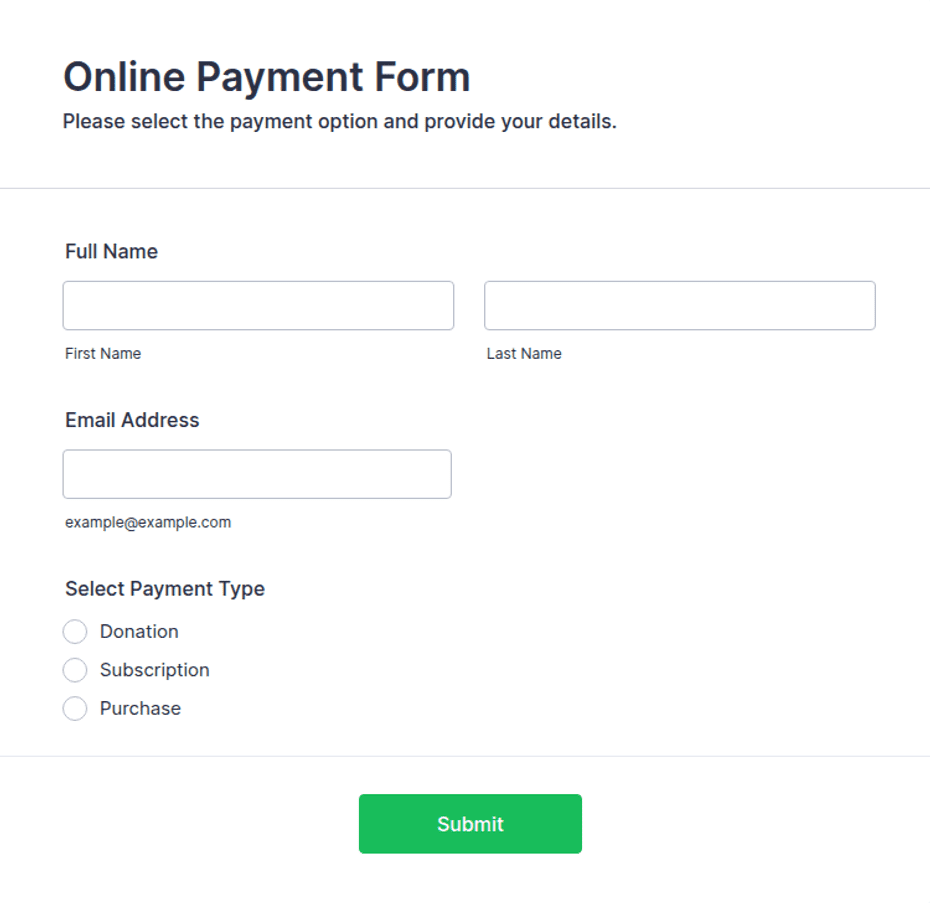 Online Payment Form Template | Jotform