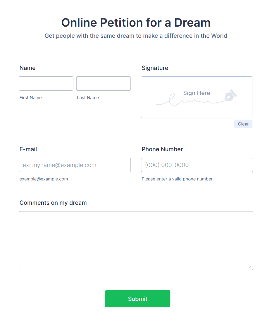 Online Petition Form Template | Jotform